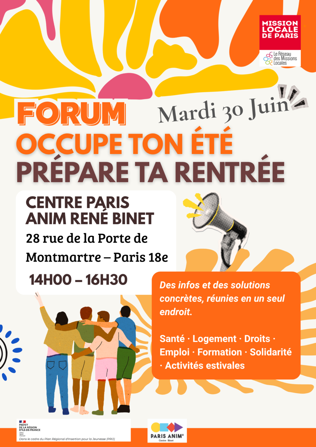 Mission Locale de Paris - FORUM « Occupe ton été – Prépare ta rentrée